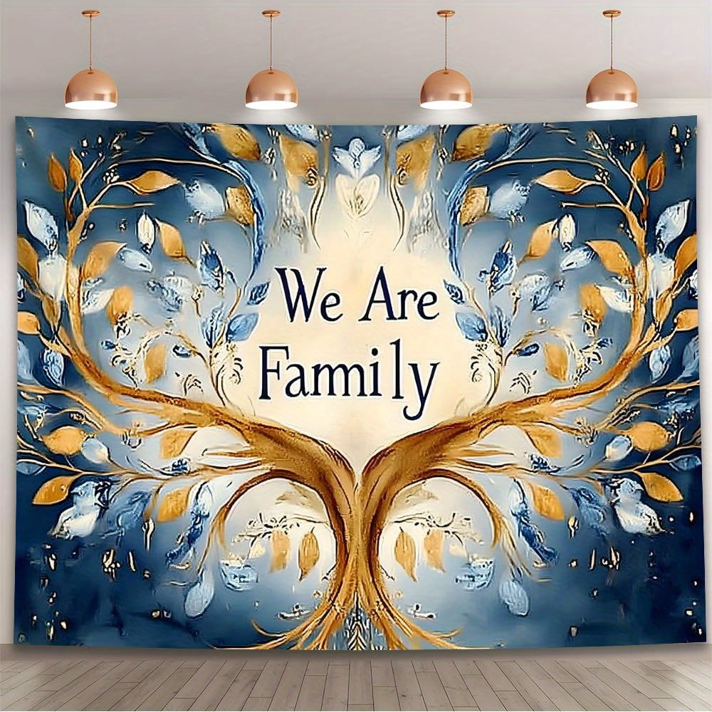 Family Reunion Backdrop Blue Green Family Tree We Are Family ...