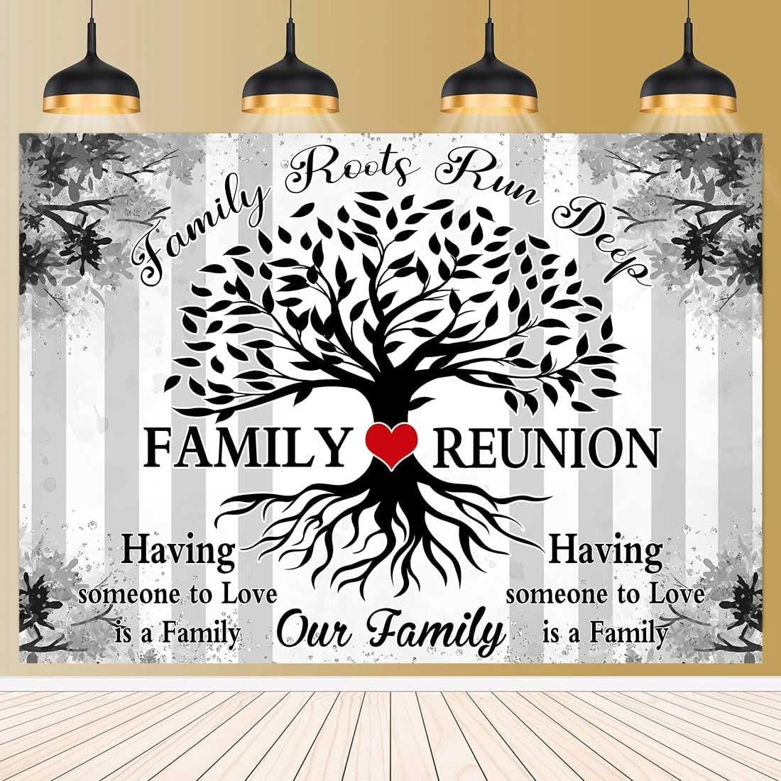 Family Reunion Backdrop for Family Reunion Decorations Black and White ...