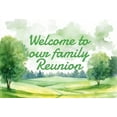 Family Reunion Backdrop Family Tree Eucalyptus Leaves Gathering Gold ...