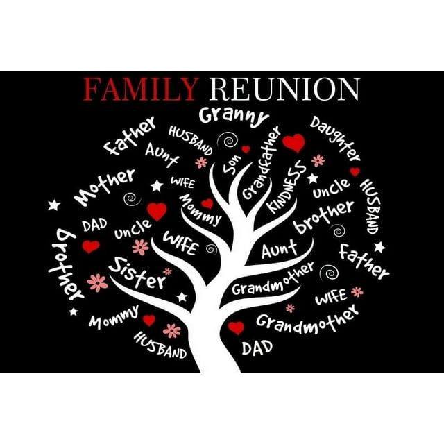 Family Reunion Backdrop Family Tree Eucalyptus Leaves Gathering Gold ...