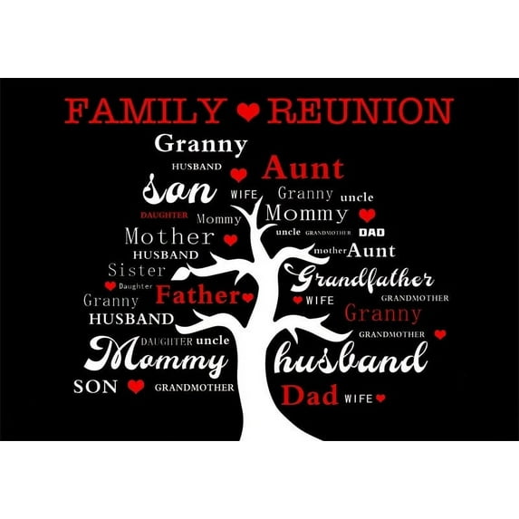 Family Reunion Backdrop Family Tree Eucalyptus Leaves Gathering Gold ...
