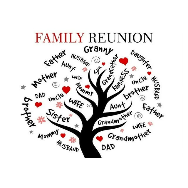 Family Reunion Backdrop Family Tree Eucalyptus Leaves Gathering Gold ...