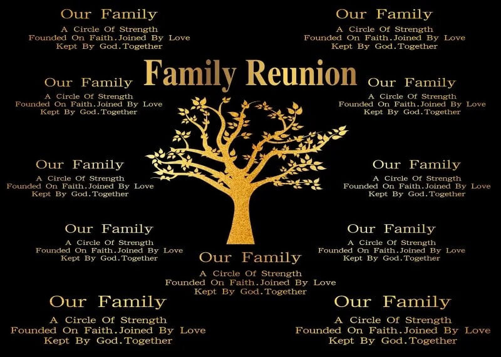 Family Reunion Backdrop Family Tree Eucalyptus Leaves Gathering Gold ...