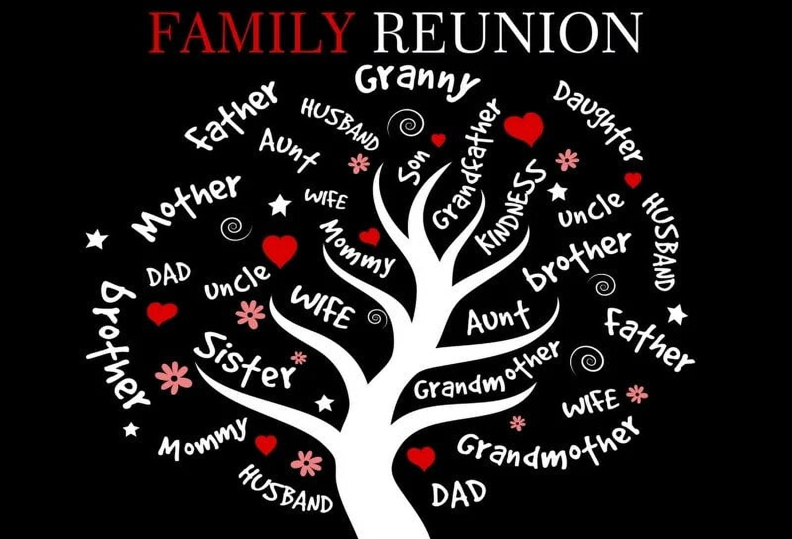 Family Reunion Backdrop Family Tree Eucalyptus Leaves Gathering Gold ...