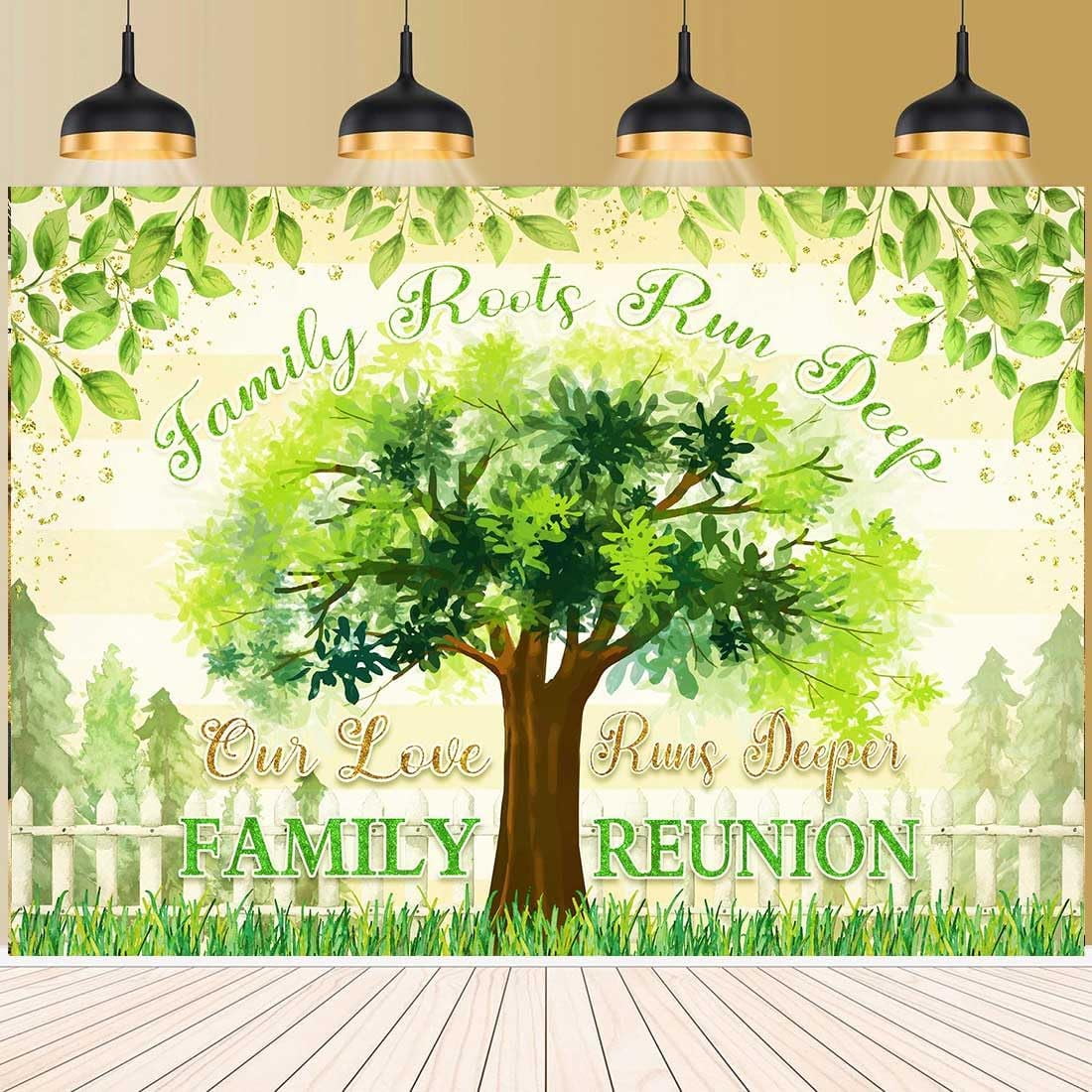 Family Reunion Backdrop Family Tree Leaves Family Roots Run Deep Our ...
