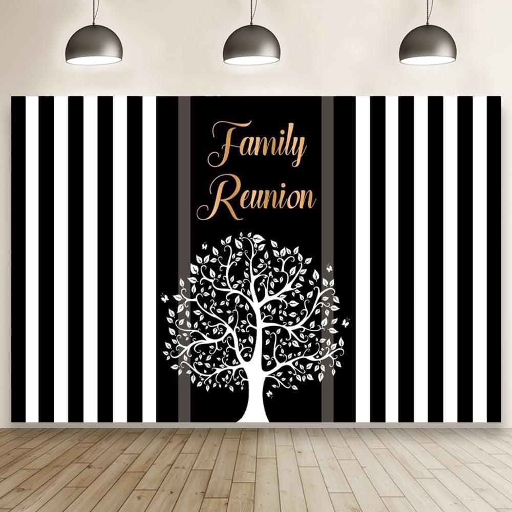Family Reunion Backdrop Family Tree Leaves Welcome to Our Family ...