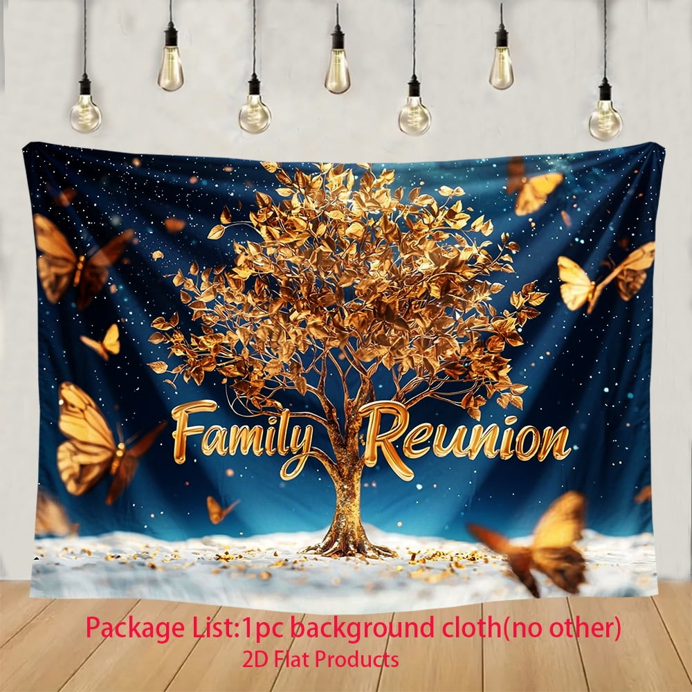 Family Reunion Backdrop Gold Family Tree Together We are Family ...