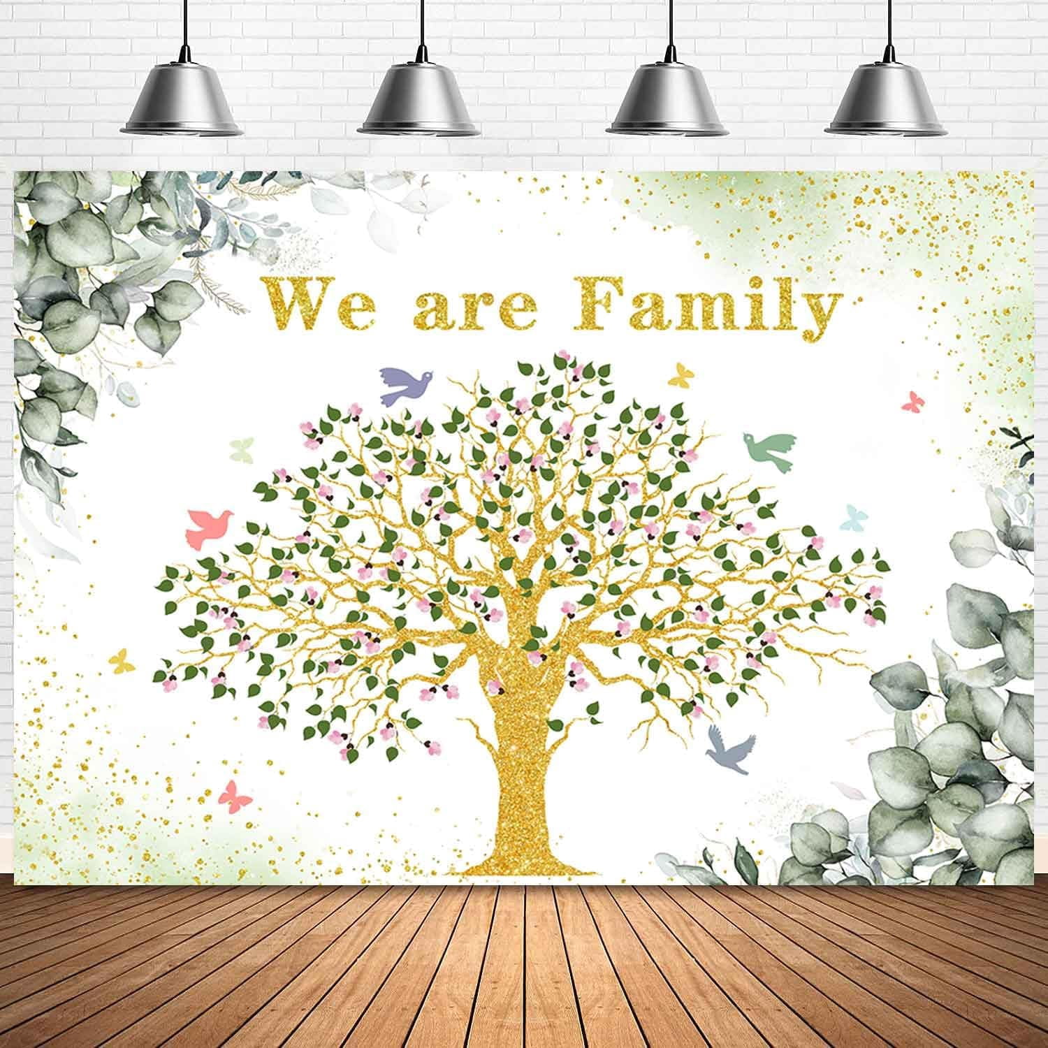 Family Reunion Backdrop Gold Family Tree We are Family Photography ...