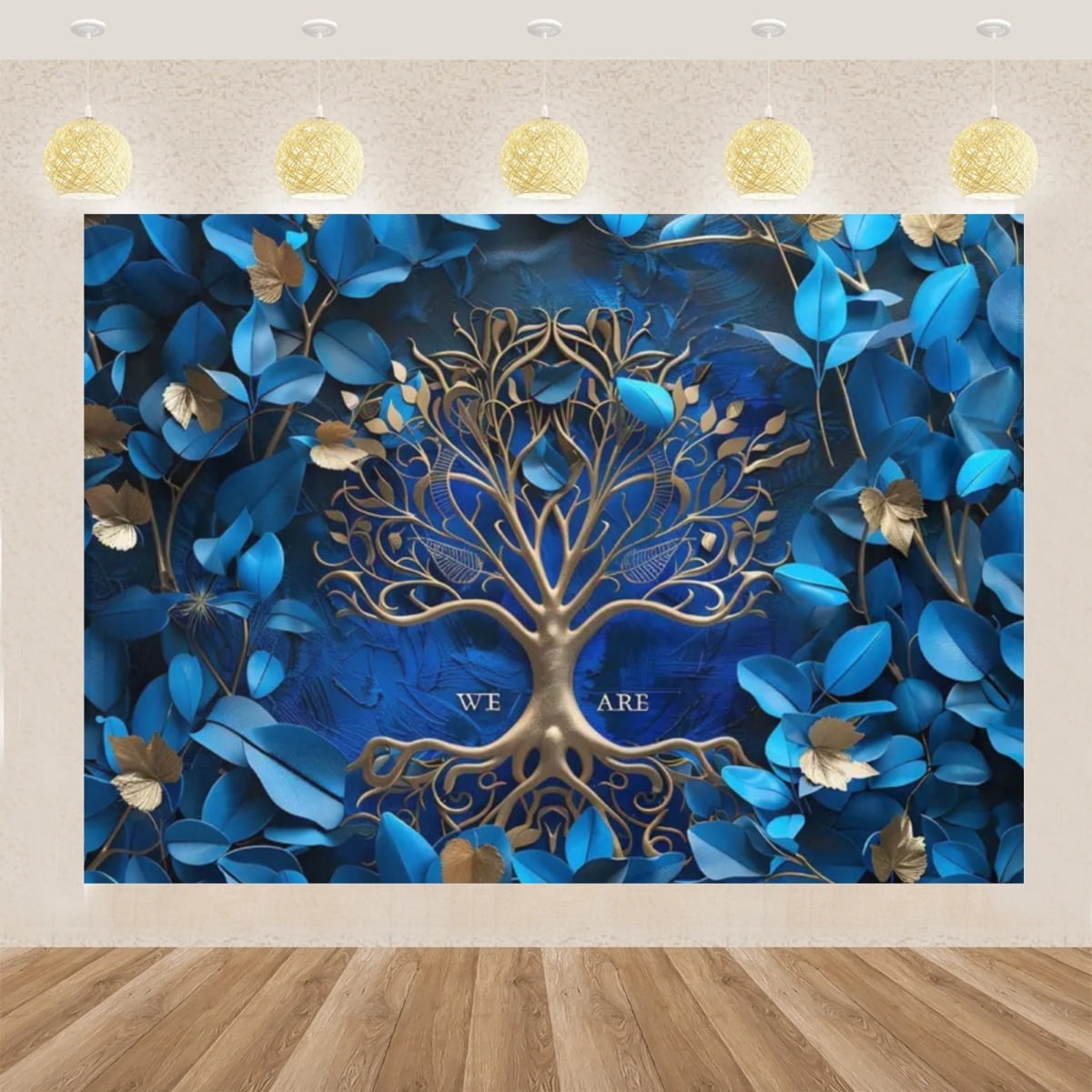 Family Reunion Backdrop Golden Classic Family Tree We are Family ...