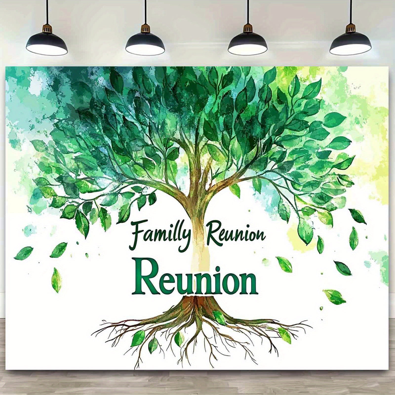 Family Reunion Backdrop Golden Green Eucalyptus Leaves Photography ...