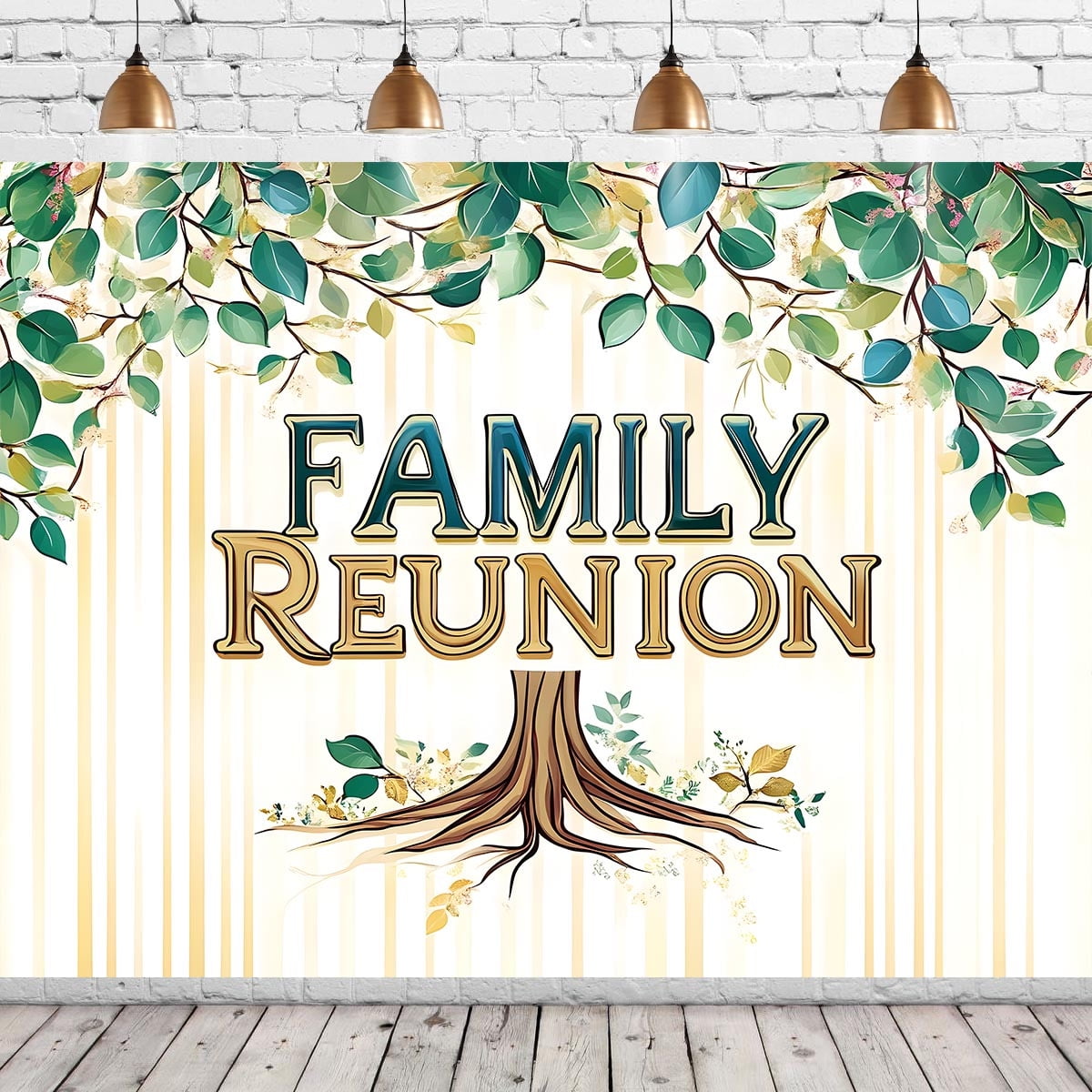 Family Reunion Backdrop Green Eucalyptus Leaves Family Reunion Tree ...