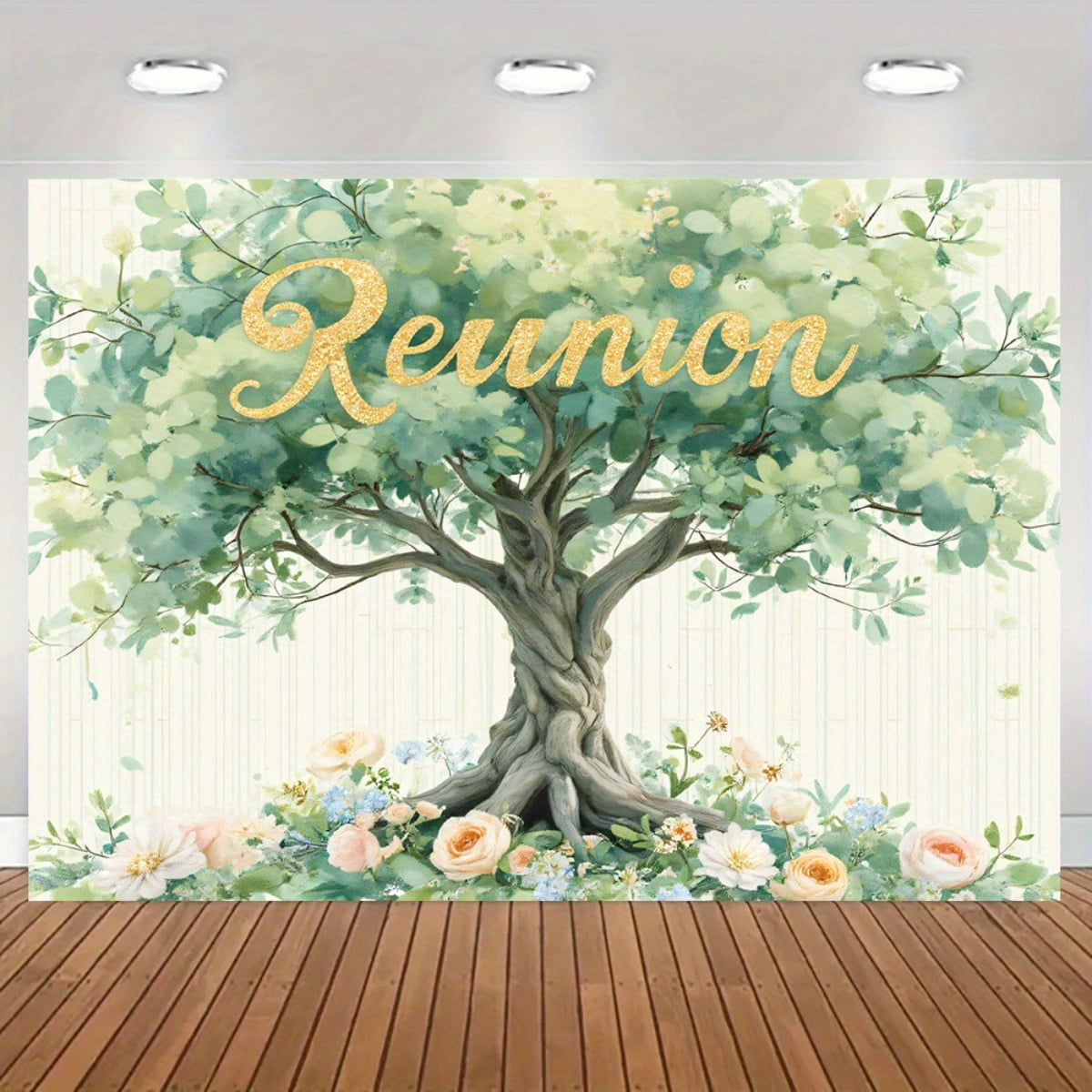 Family Reunion Backdrop Green Family Tree Reunion Photography ...