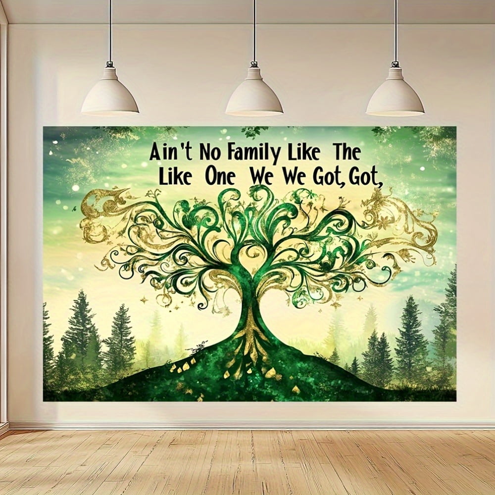 Family Reunion Backdrop Green Gold Ain't No Family Like the One We Got ...