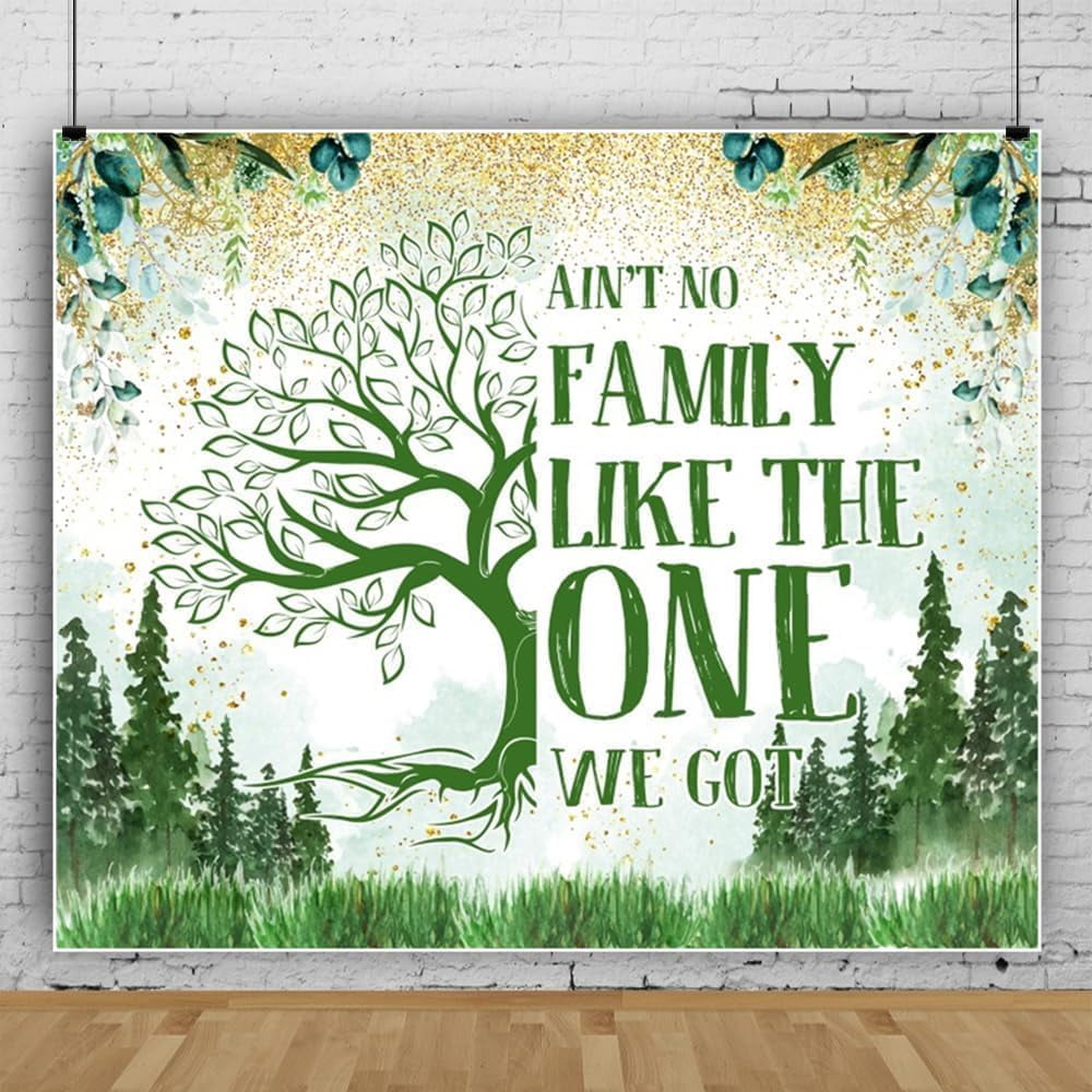 Family Reunion Backdrop Green Reunion Tree We are Family Photography ...