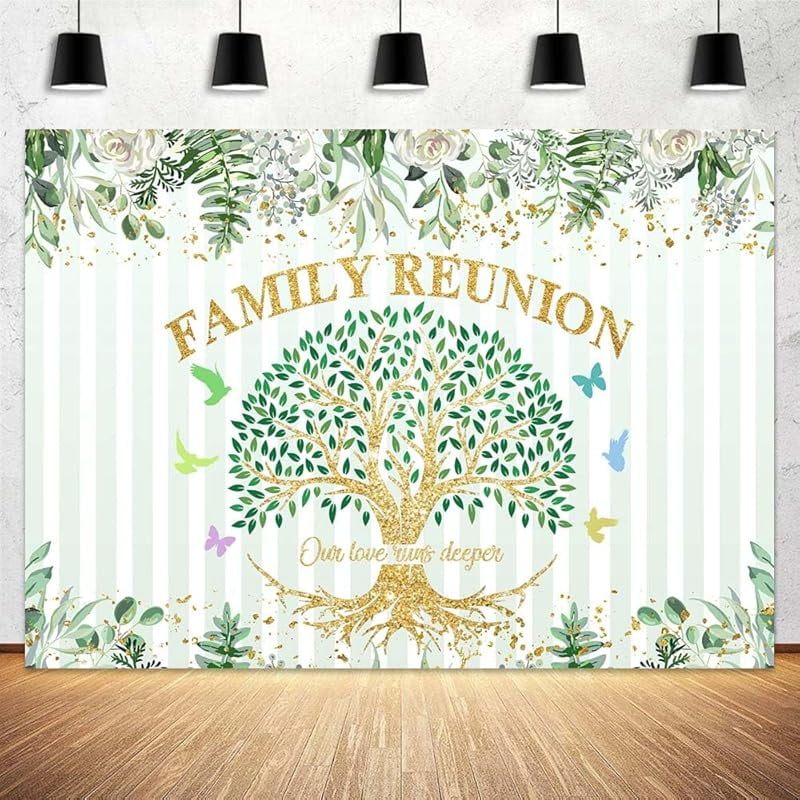 Family Reunion Backdrop Green Tree We are Family Photography Background ...