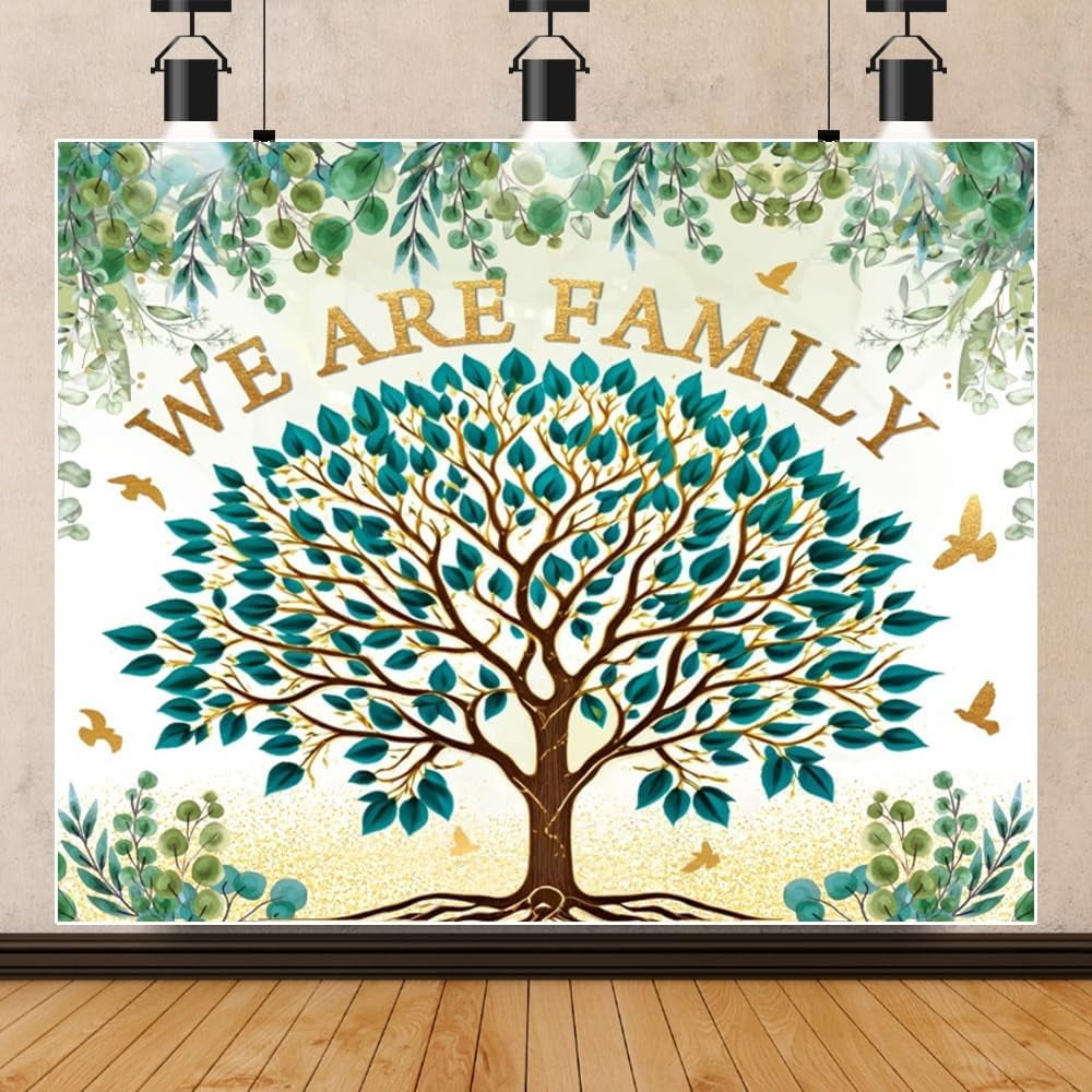 Family Reunion Backdrop Family Tree Green Leaves Big Branches ...
