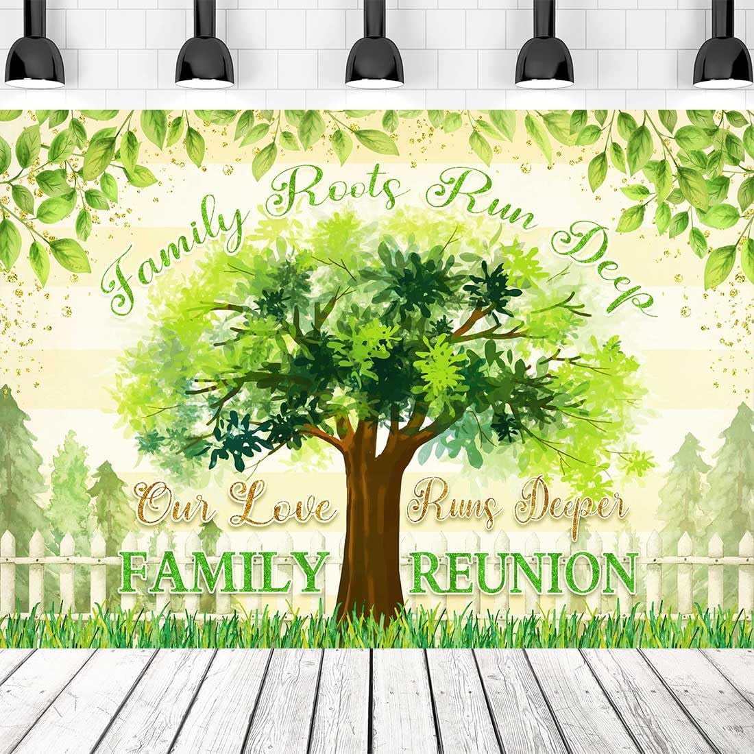 Family Reunion Backdrop Family Tree Leaves Family Roots Run Deep Our ...