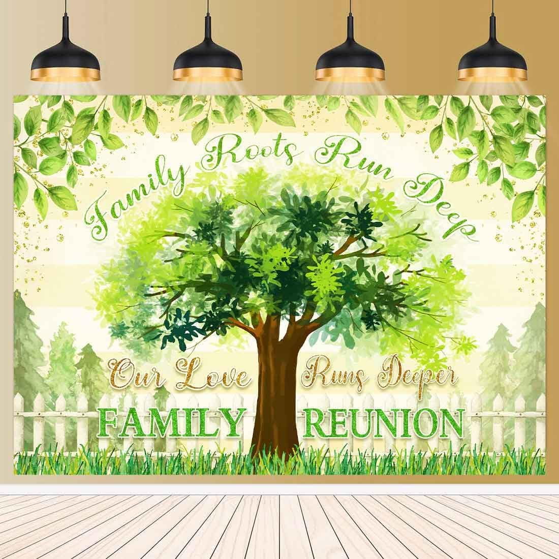 Family Reunion Pretty Backdrop Family Tree Leaves Family Roots Run Deep ...
