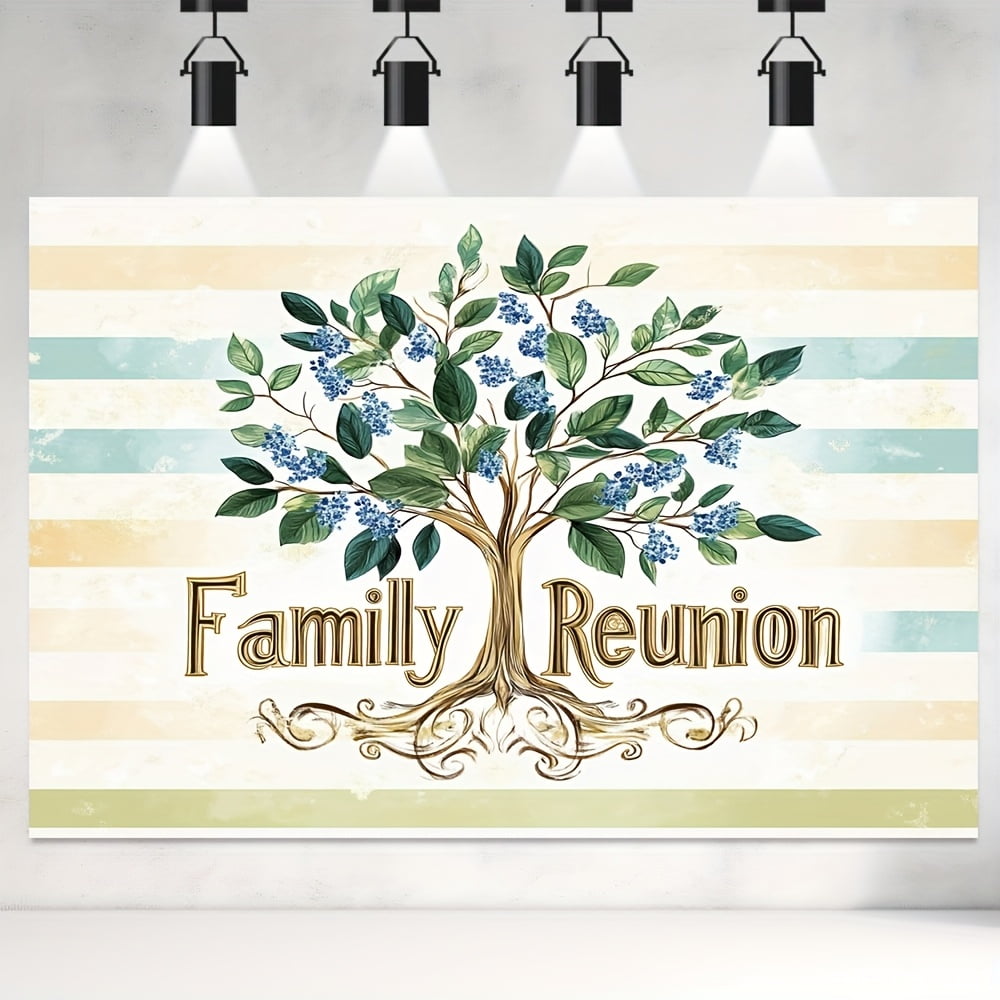 Family Reunion Scene Backdrop Colorful Stripe Photography Background ...