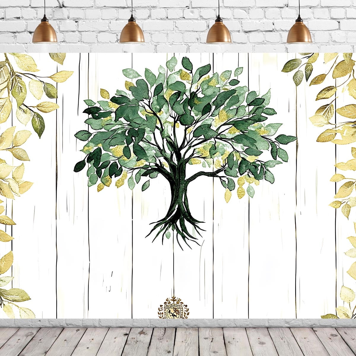 Family Reunion Tree Backdrop Gold Eucalyptus Leaves Family Reunion ...