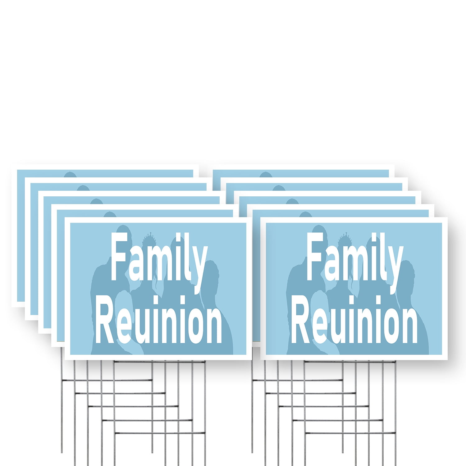 Family Reunion Yard Sign 10 Pack of 12 Inch x 16 Inch Double Sided ...