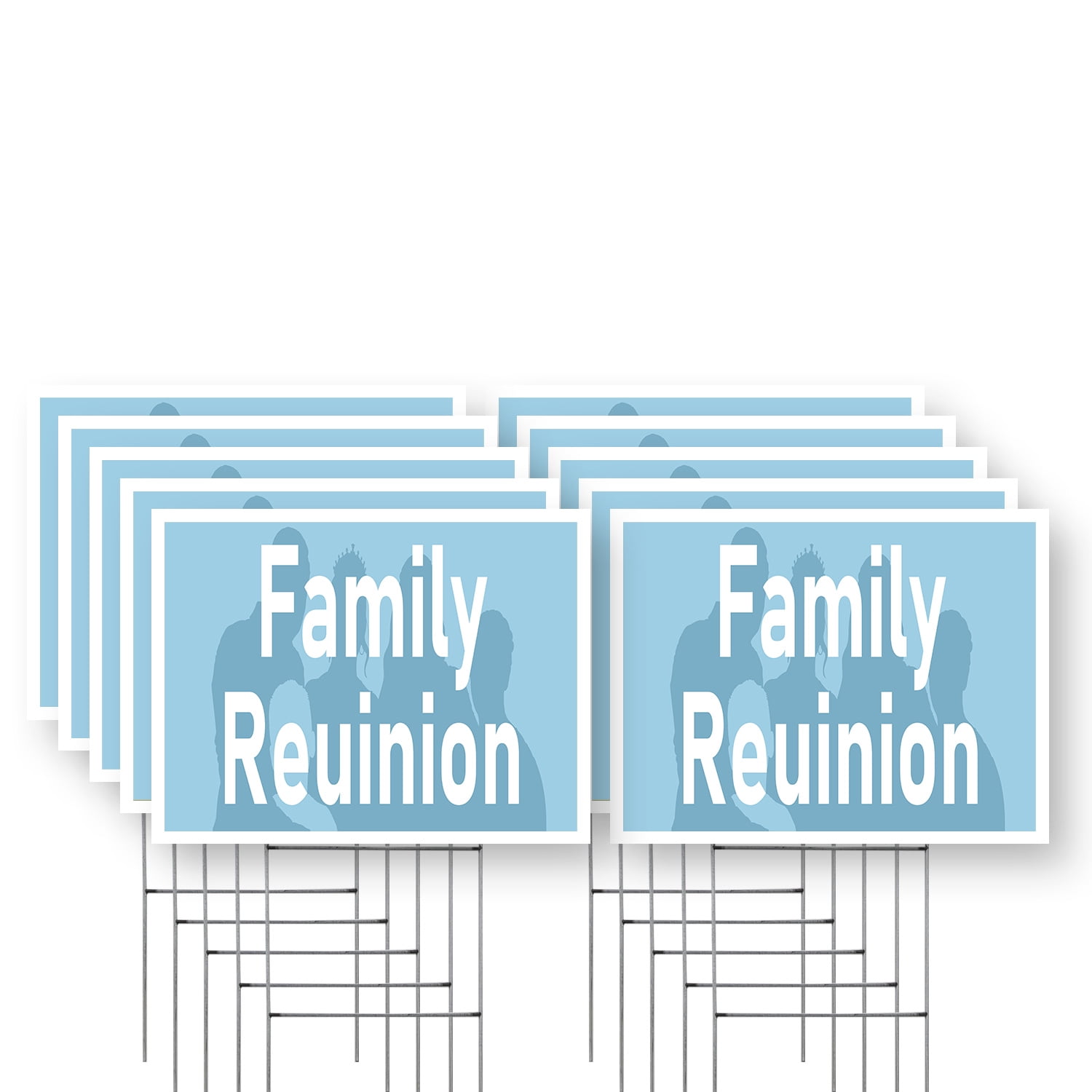 Family Reunion Yard Sign 10 Pack of 18 Inch x 24 Inch Double Sided ...