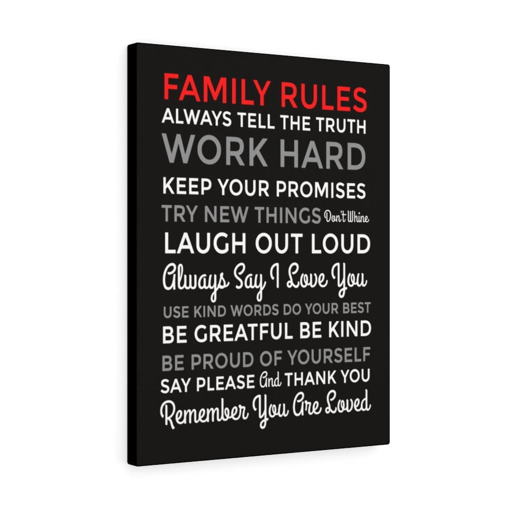 Family Rules Motivational Inspirational Wall Decor for Home Office Gym ...