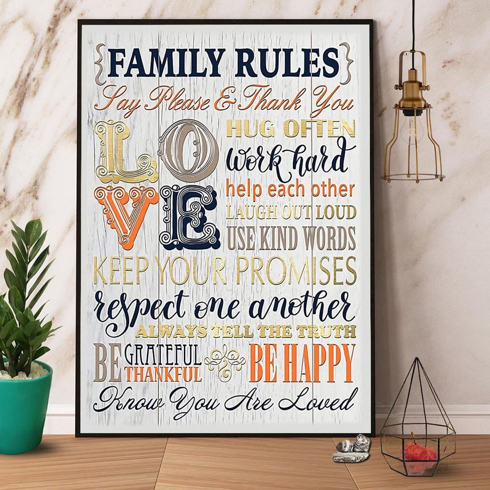 Family Rules Say Please & Thank You Paper Poster No Frame Matte Wall ...