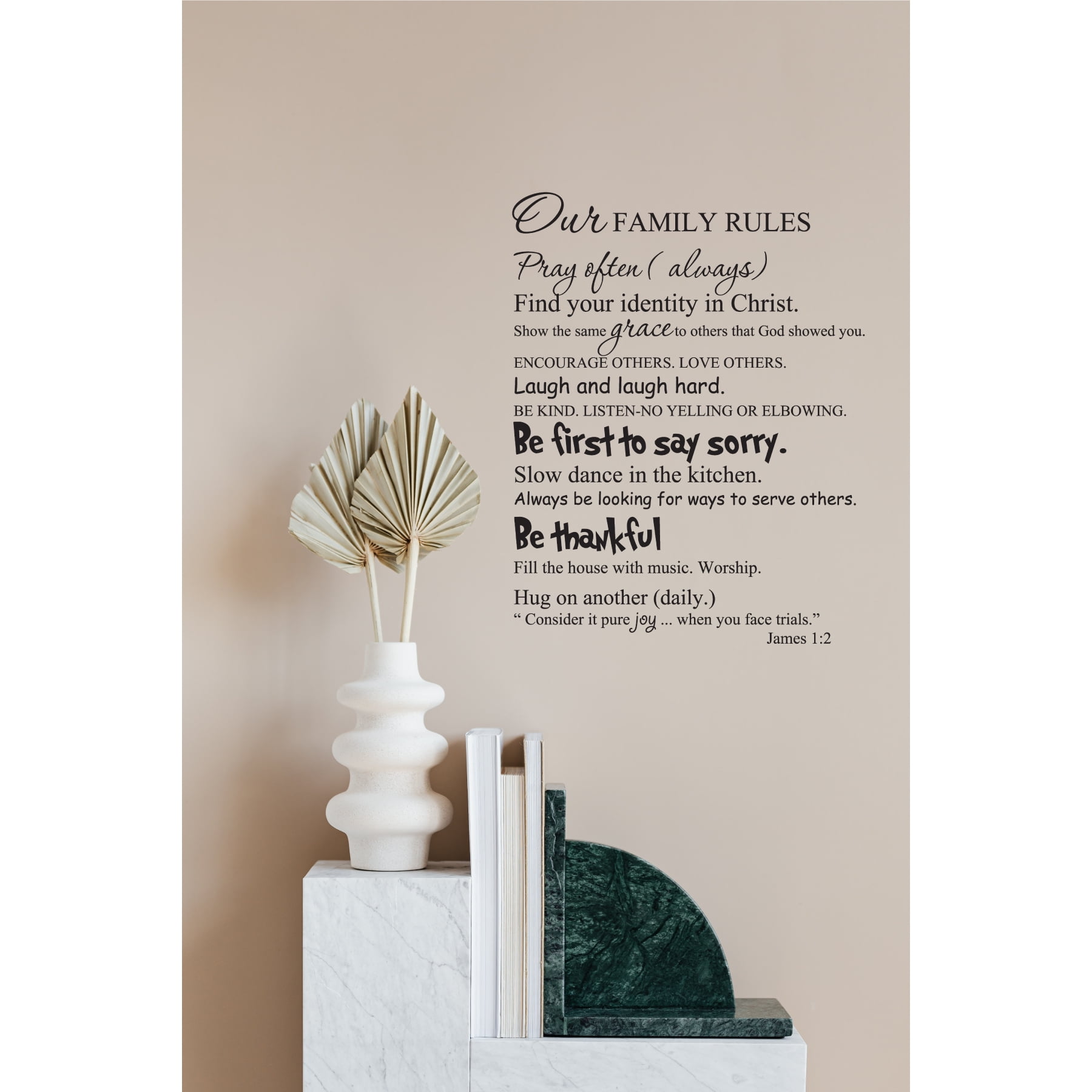 Our Family Rules Vinyl Wall Art Decal - Removable Inspirational Quote ...