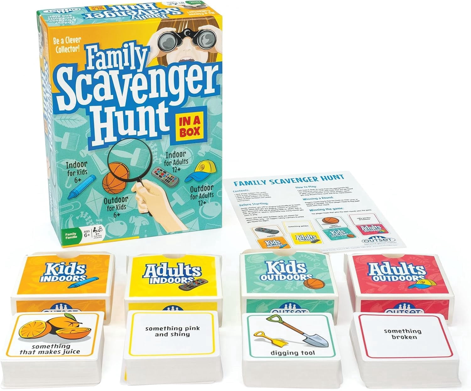 Family Scavenger Hunt, Indoor Outdoor Game, 280 Cards, Ages 6 ...