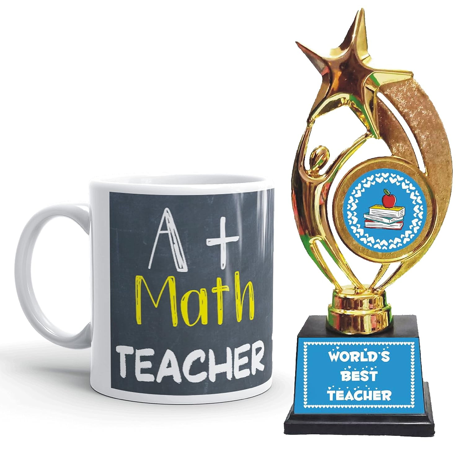 Family Shoping Teacher Day Gifts A Math Teacher Coffee Mug with Trophy ...