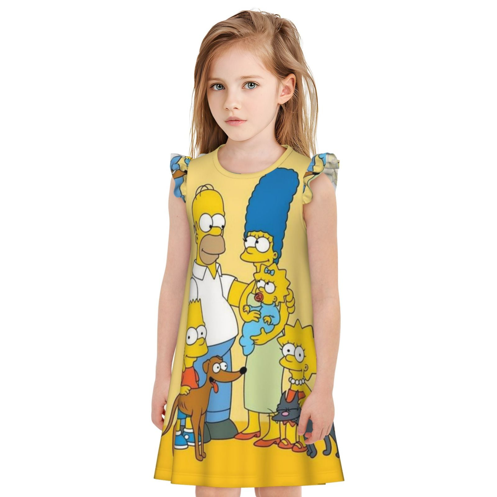 Family Simpsons Girl's Nightgowns Pajamas Dress Soft Children ...