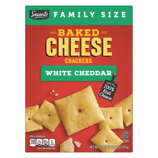 Savoritz Family Size Baked White Cheddar Cheese Crackers, 21 oz ...