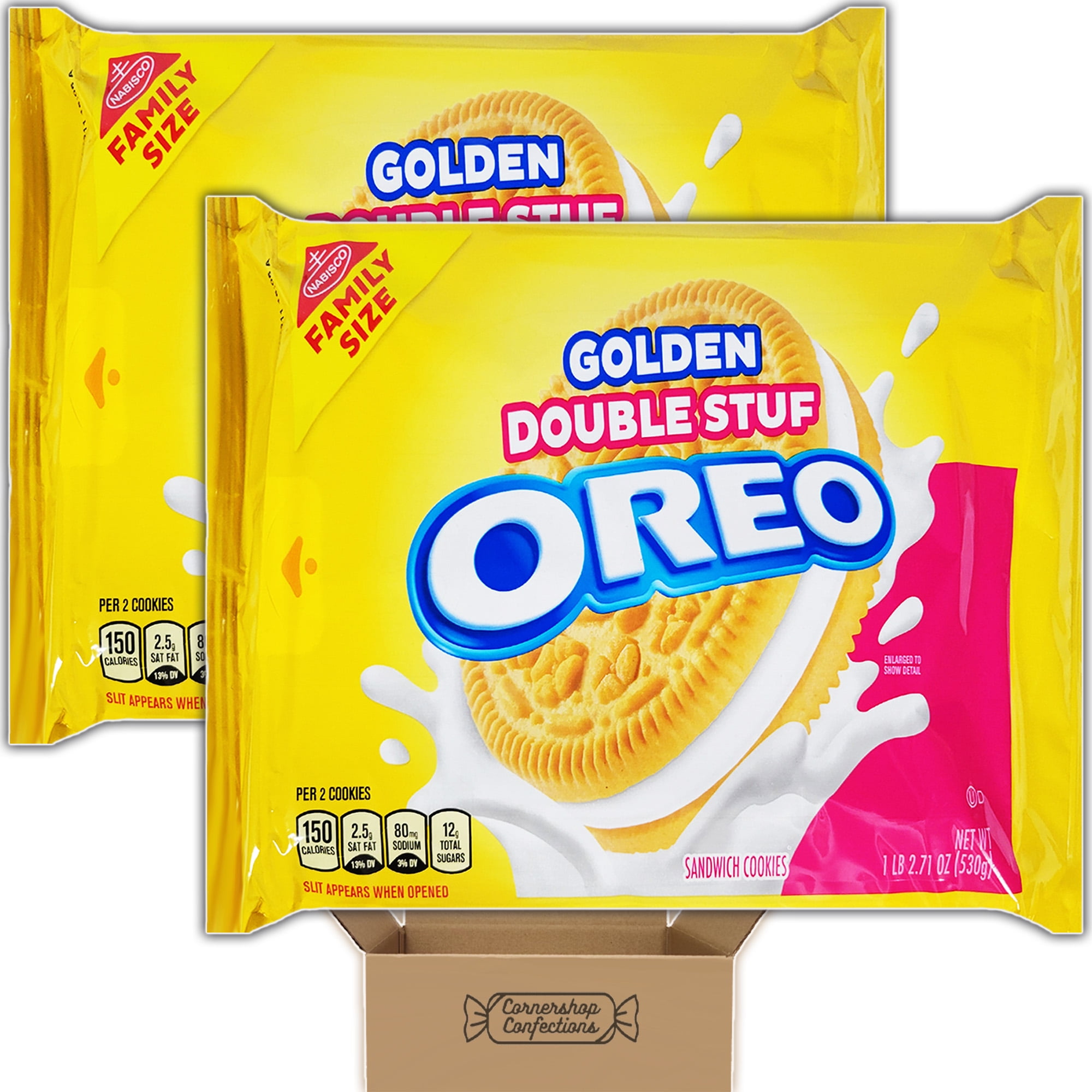 Family Size Golden Double Stuf Oreo Bundle - 2 Individually Sealed 18. ...
