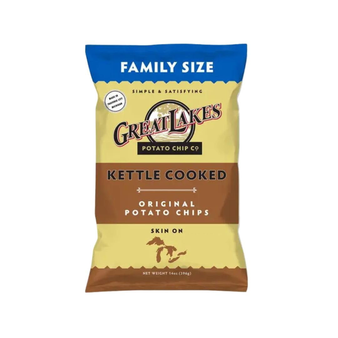 Family Size Great Lakes Potato Chips - Pack of 4 (14oz, Original ...