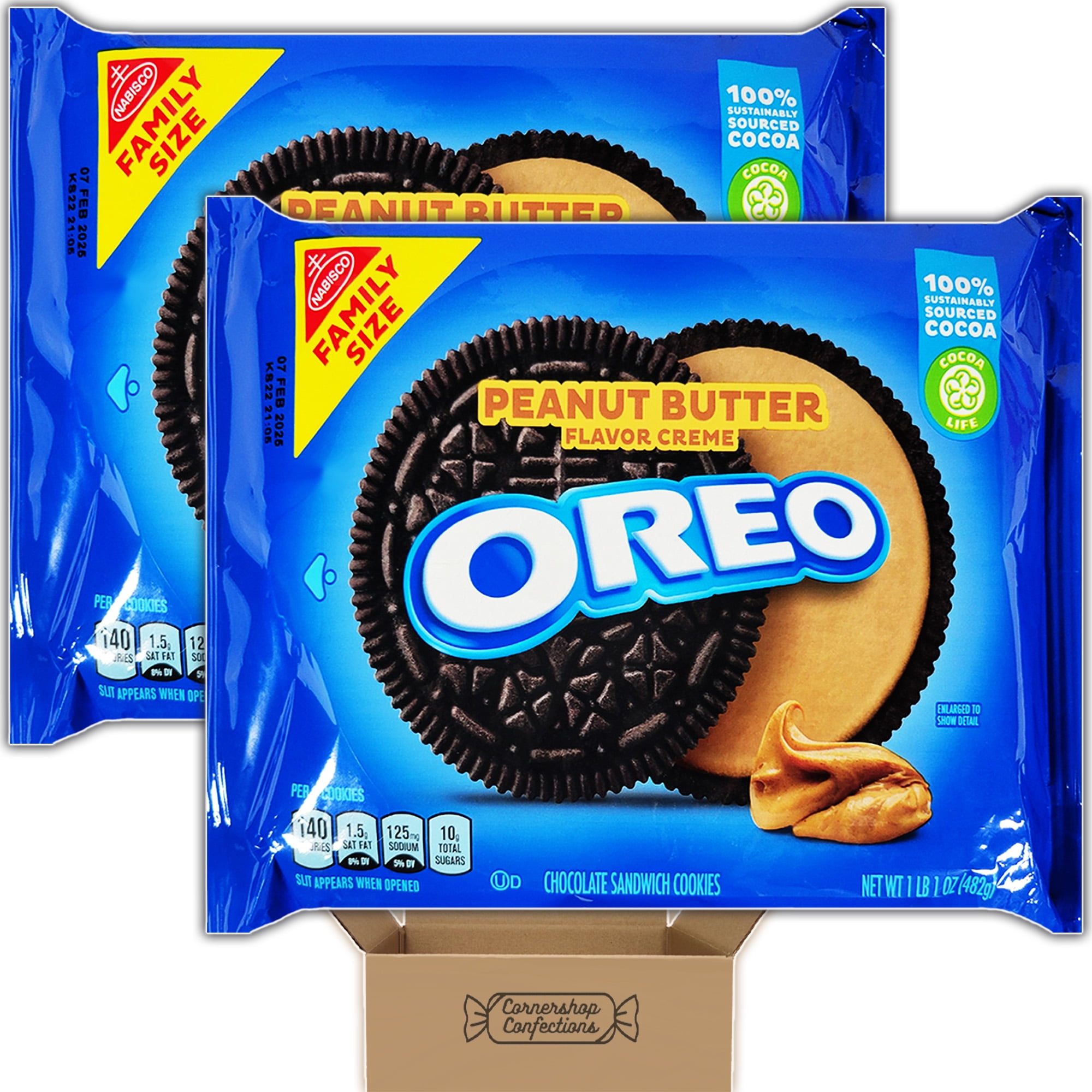 Family Size Peanut Butter Oreo Bundle - 2 Individually Sealed 17 Ounce ...