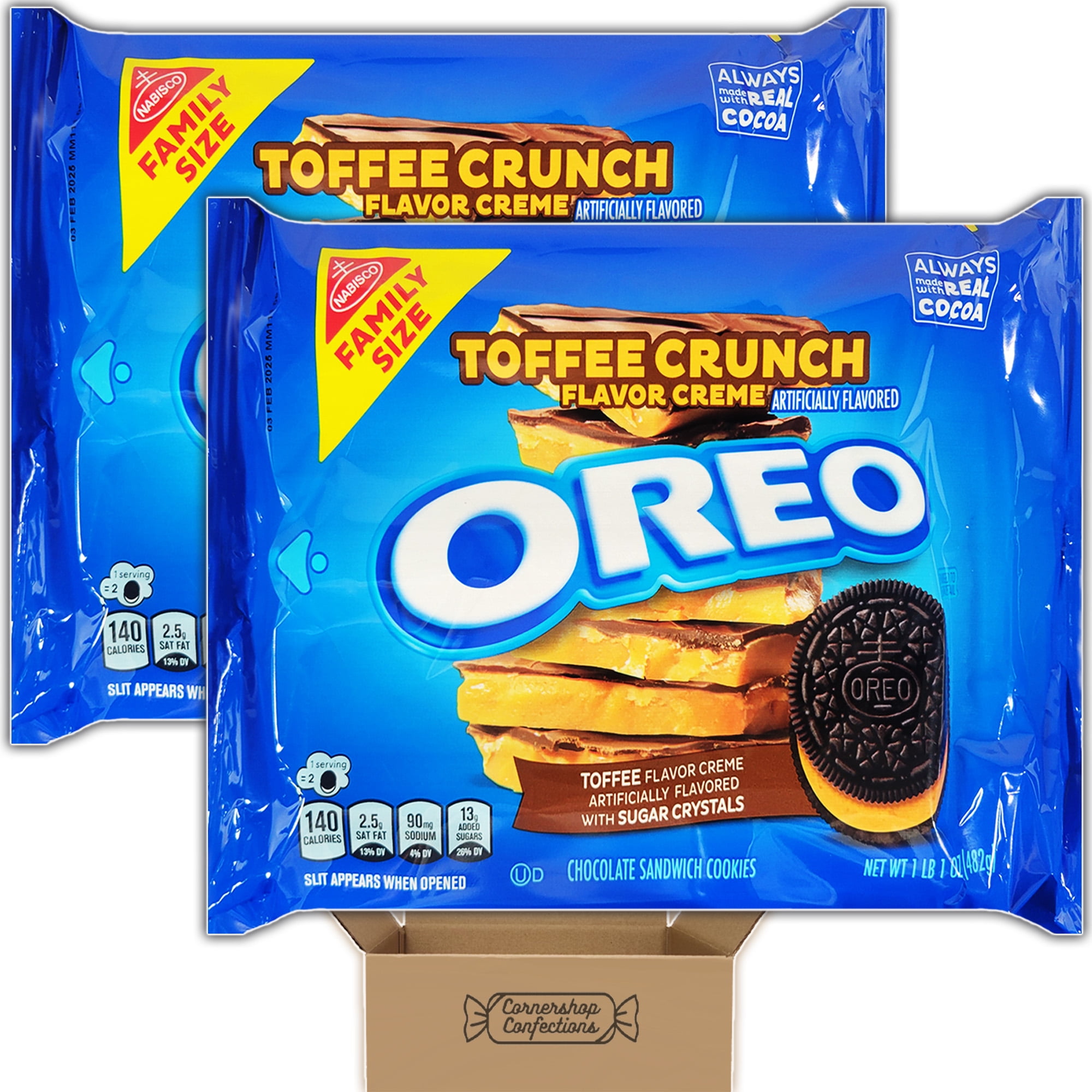 Family Size Toffee Crunch Oreo Bulk Pack - 2 Individually Sealed 17 ...