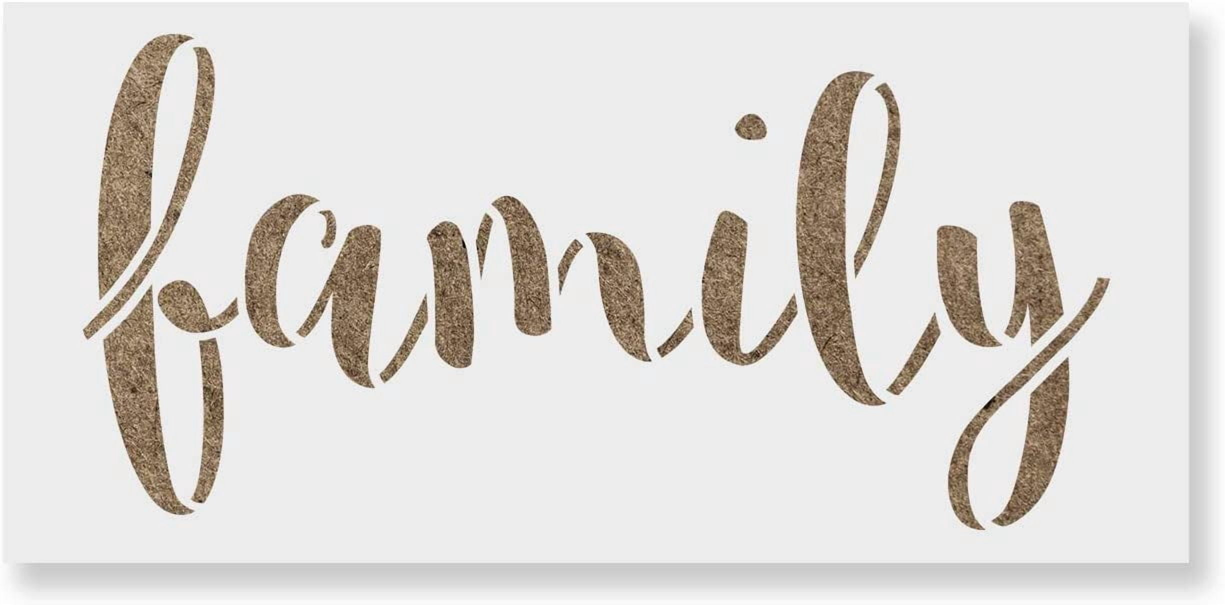Family Stencil - Family Script Sign, Family Stencils, Family Script ...