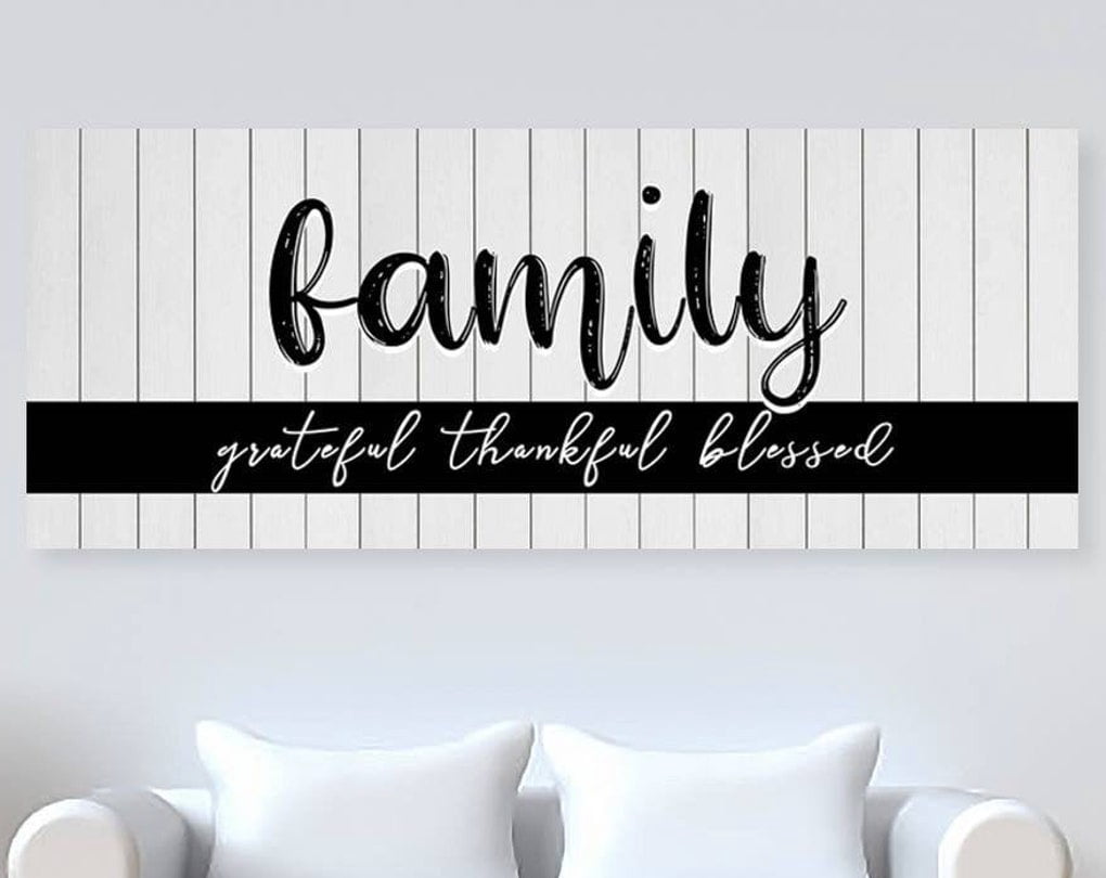Family Striped Wall Decor ,Decor For Living Room Bedroom, 16x24 ...