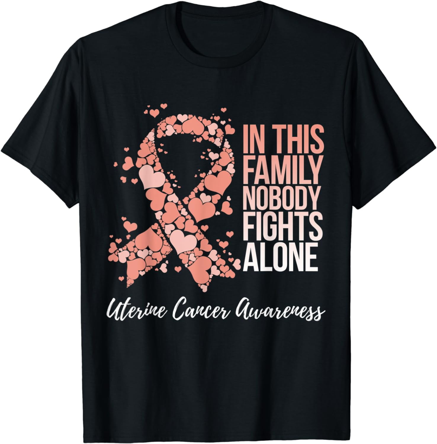 Family Support Uterine Cancer Awareness T Shirt,Premium Polyester ...