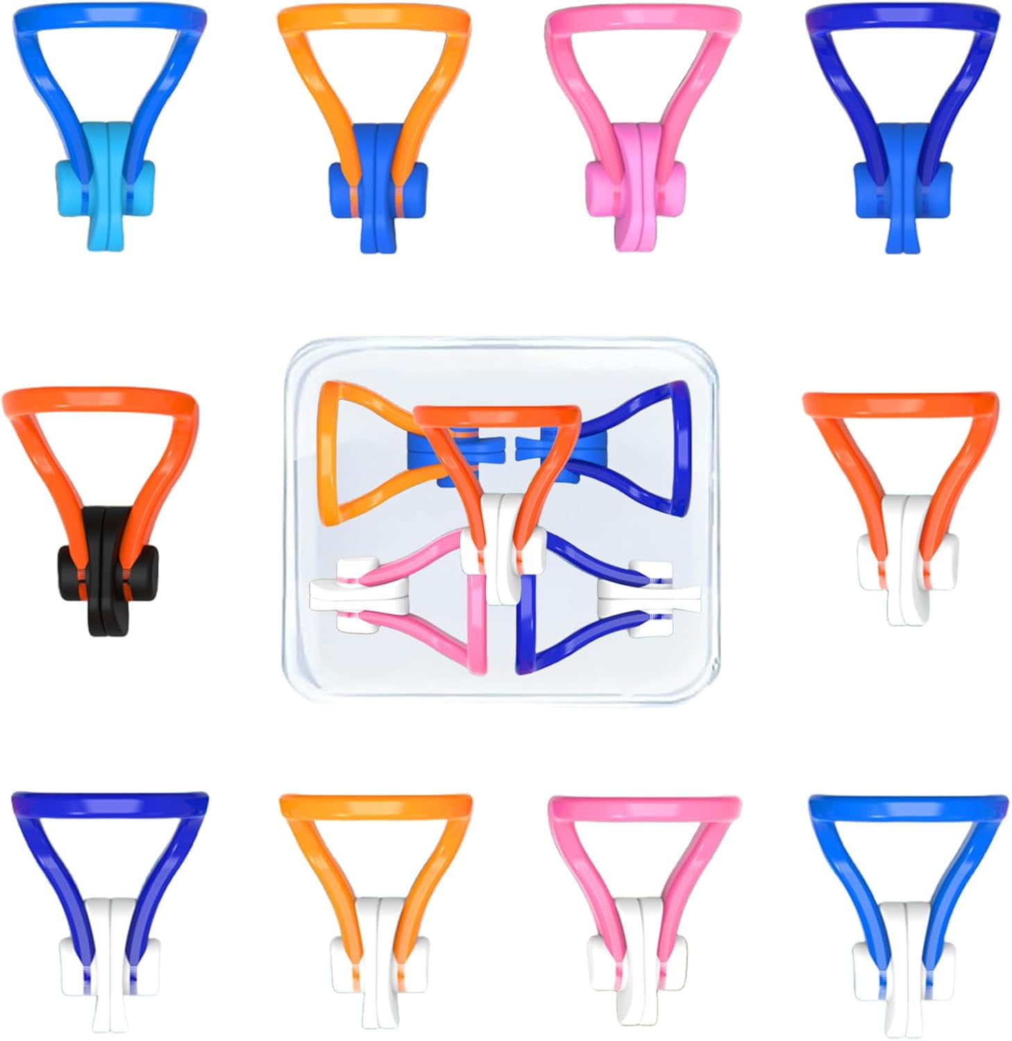 Family Swimming Nose Clips - 10 Packs with Storage Box, Silicone ...