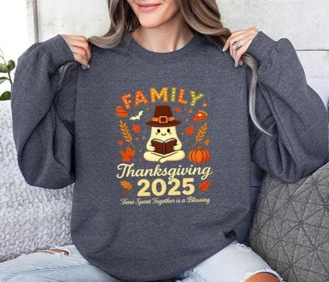 Family Thanksgiving 2025 T-Shirt, Cute Turkey Fall Shirt, Matching Family Top, Time Spent ...