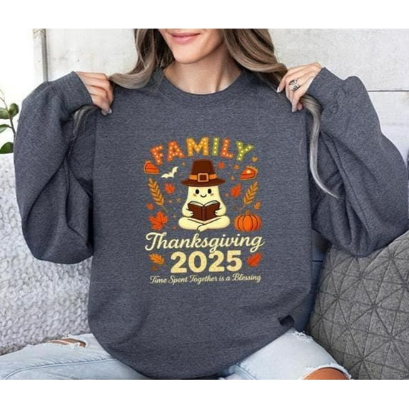 Family Thanksgiving 2025 T-Shirt, Cute Turkey Fall Shirt, Matching Family Top, Time Spent ...
