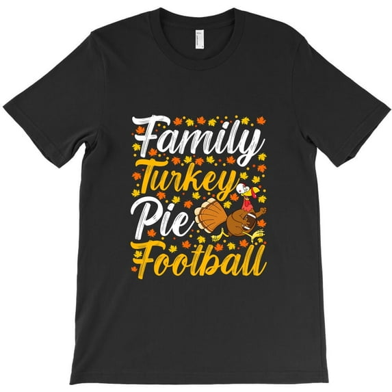 Family Thanksgiving Pie Football Funny Turkey Autumn Holiday Graphic ...