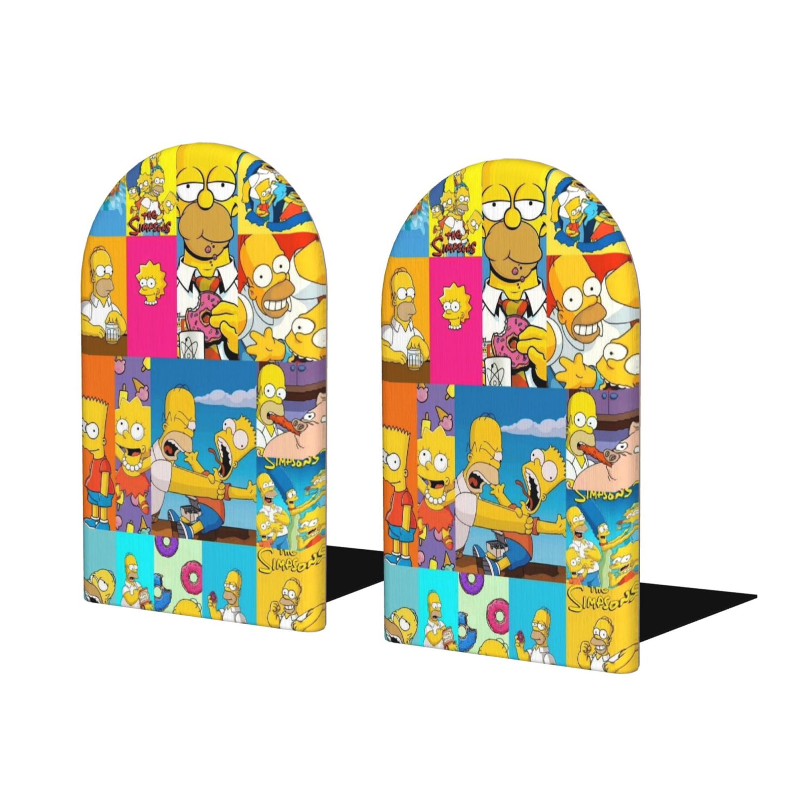 Family The Simpsons Bookends Wood Book Divider Shelves Non-Skid Book ...