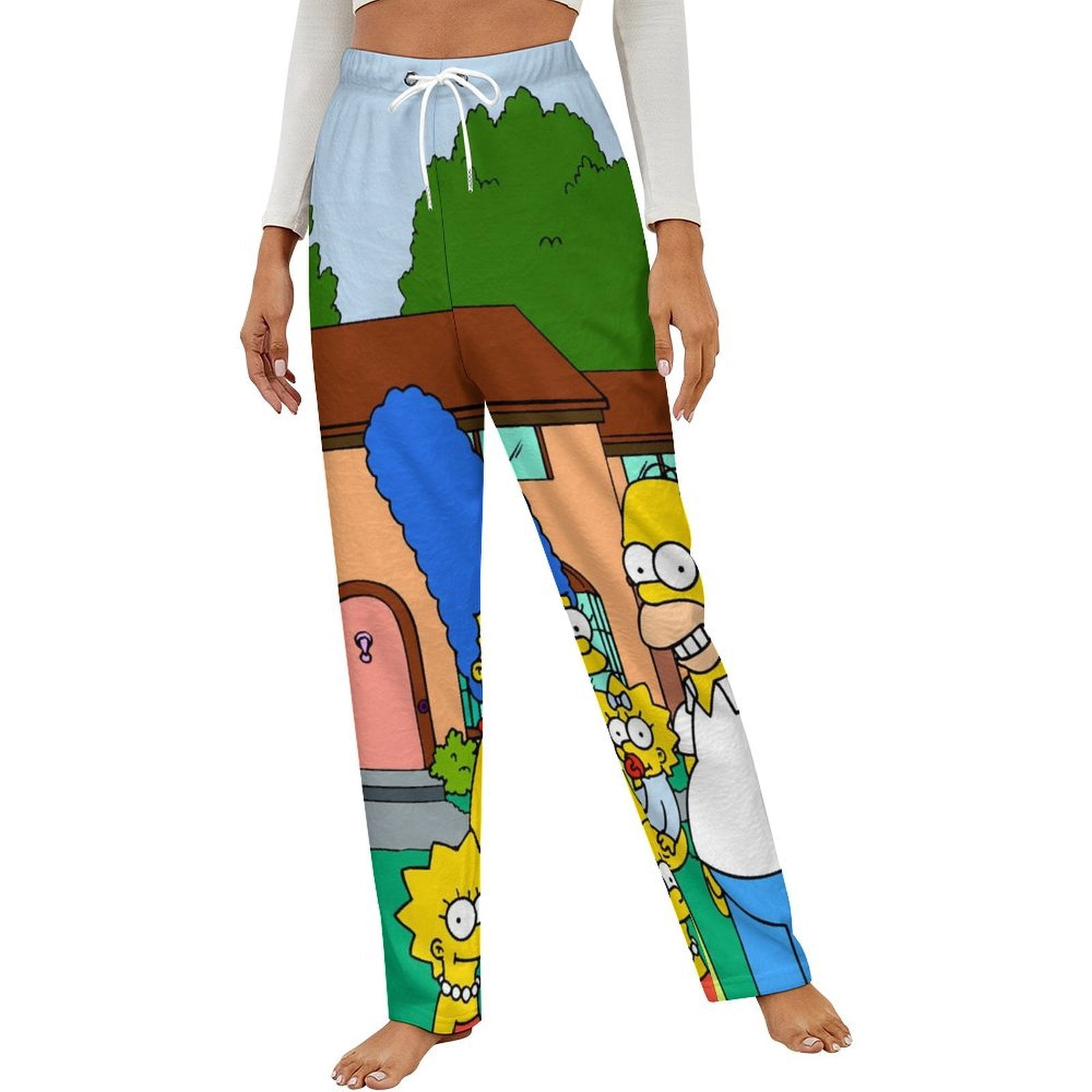 Family The Simpsons Flannel Women's Pajama Pants Bottoms Sleepwear Home ...