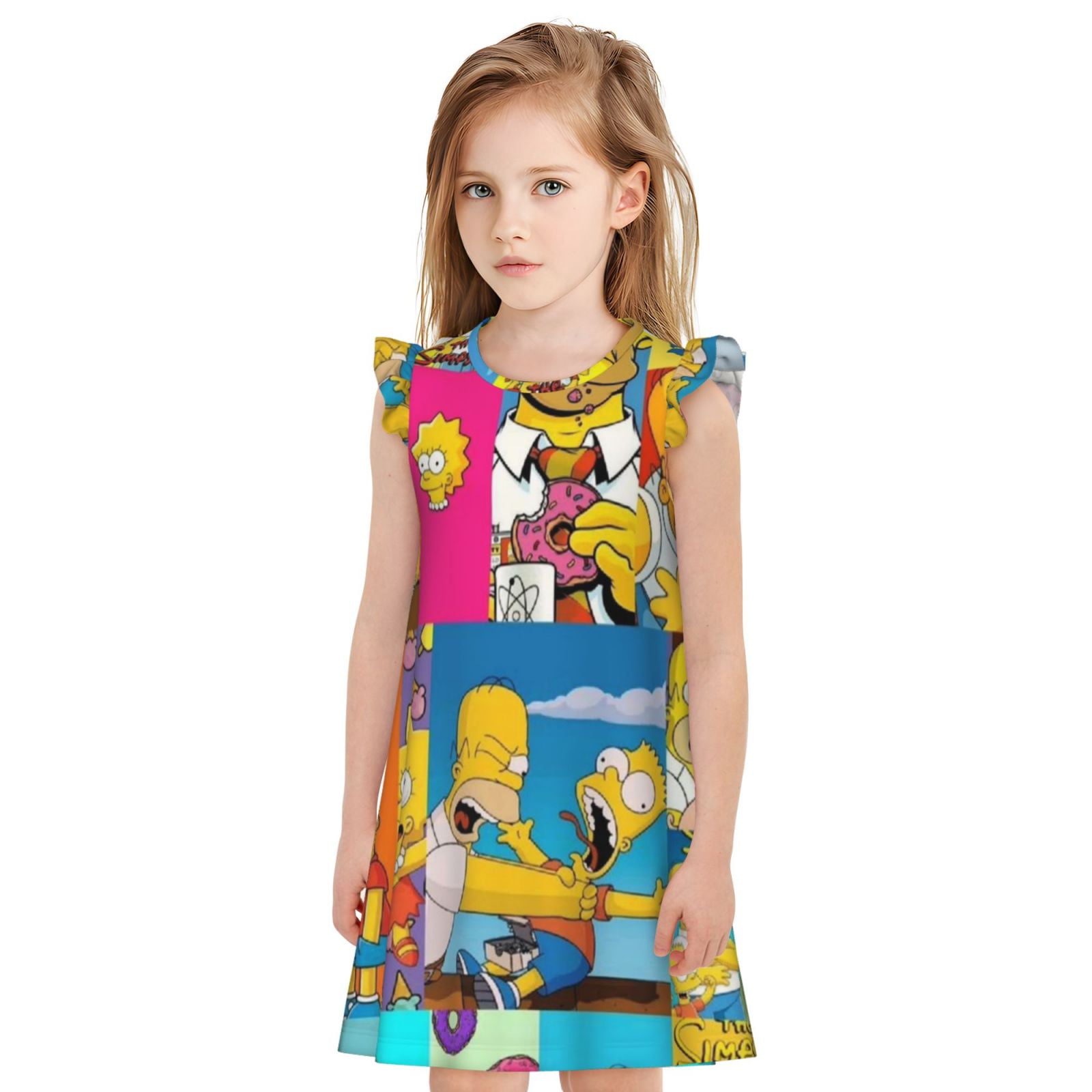 Family The Simpsons Girl's Nightgowns Pajamas Dress Soft Children ...