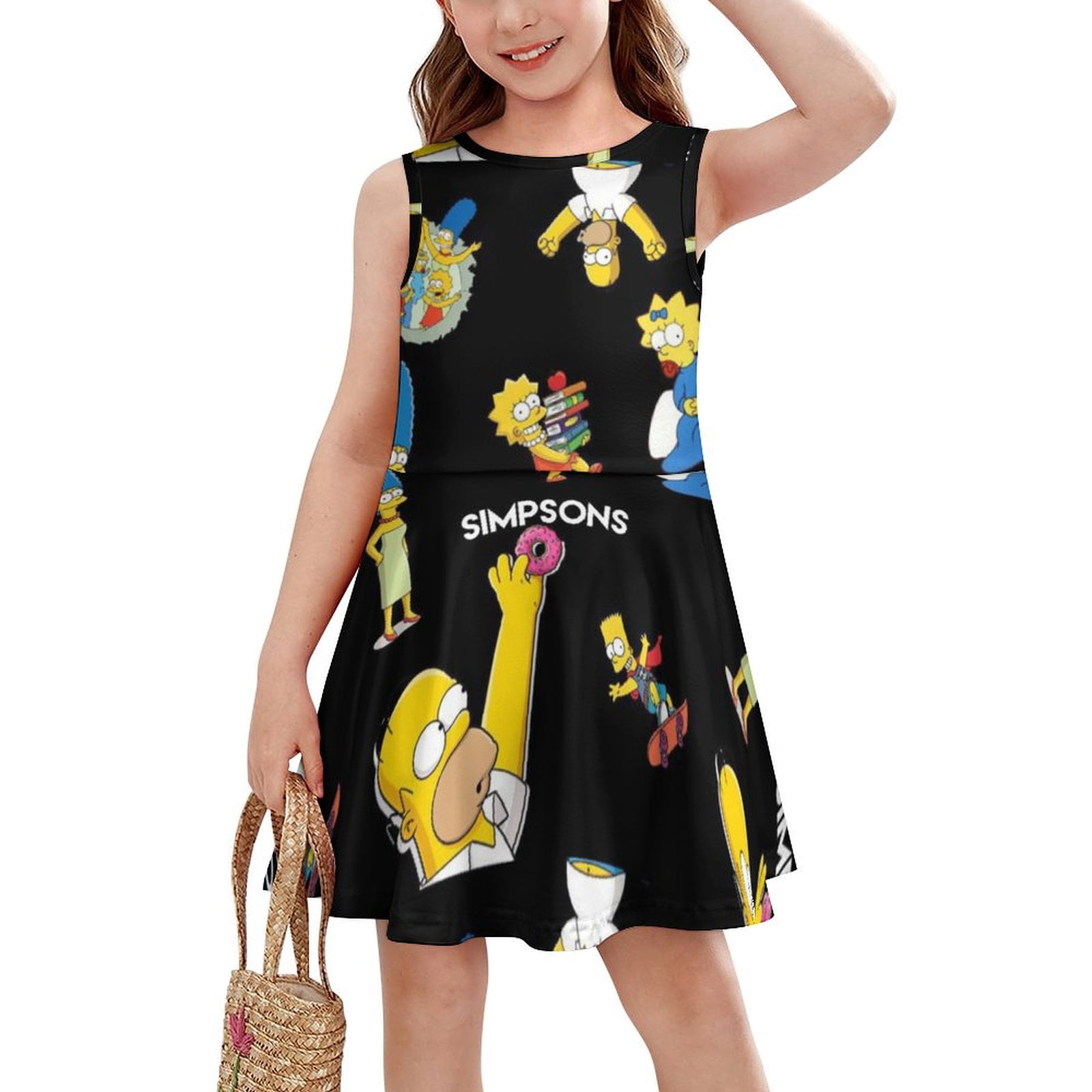 Family The Simpsons Girls Dress Fashion 3D Printed Classical Kid's ...
