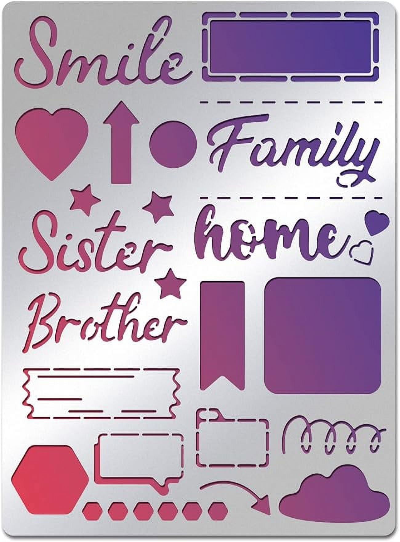 Family Theme Stainless Steel Stencil 5.5x7.5 Inches Reusable Stainless ...