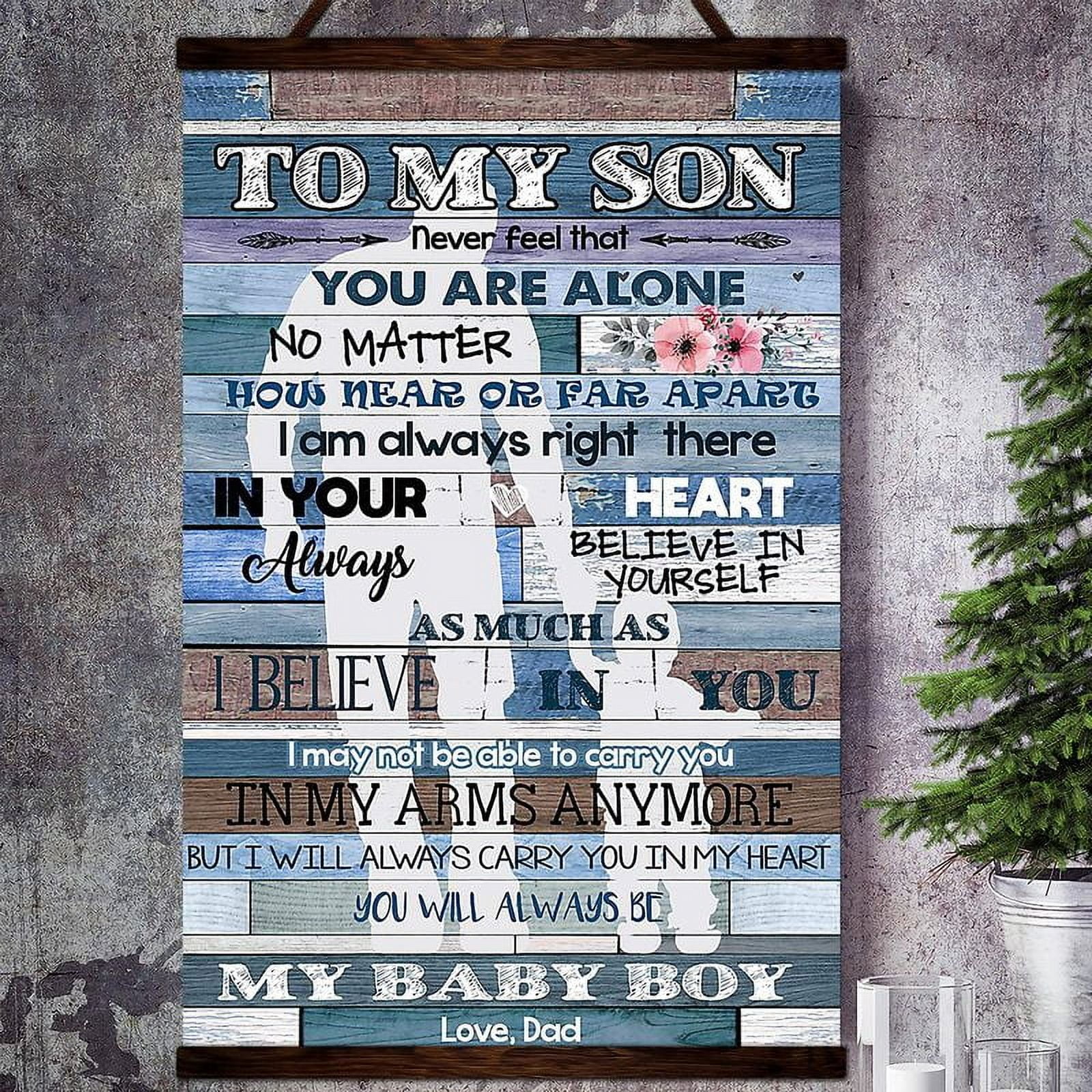 Family To My Son Never Feel Satin Poster Wall Art Decor 11 x 17 Inch ...